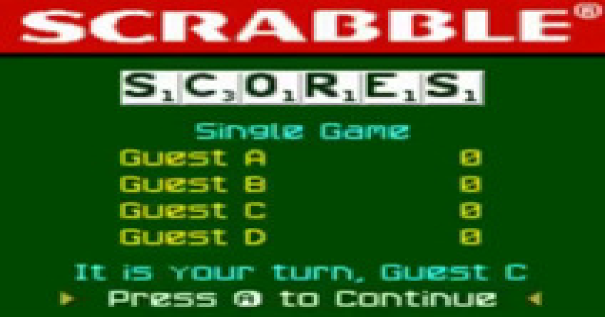 Scrabble emulator for GameBoy Color